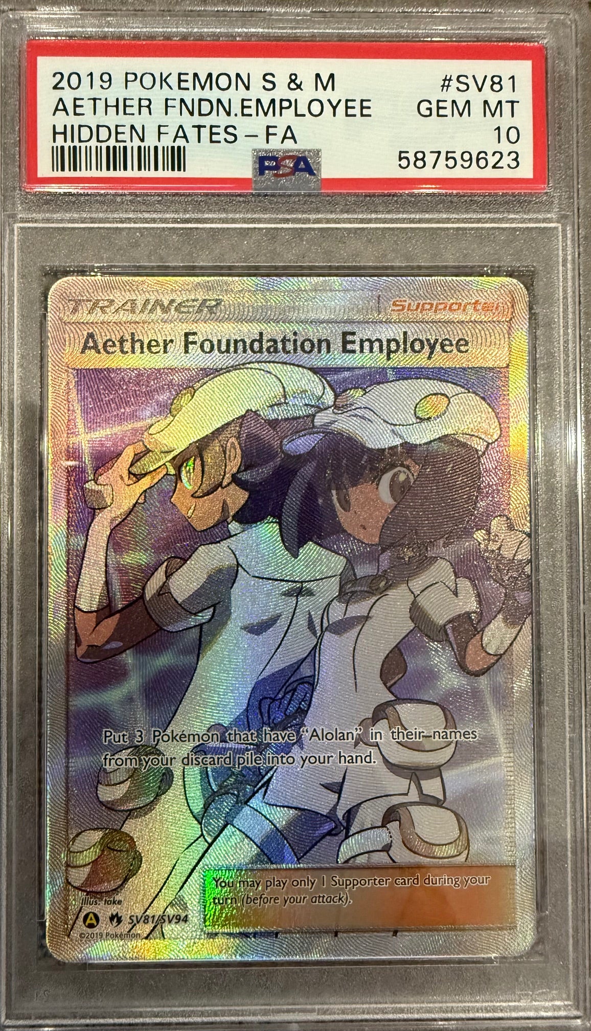 Aether Foundation Employee Full Art - PSA 10 - Hidden Fates – The Colosseum